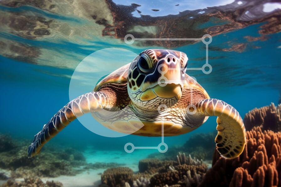 Download Stunning Picture of a Green Sea Turtle in its Natural Habitat ...