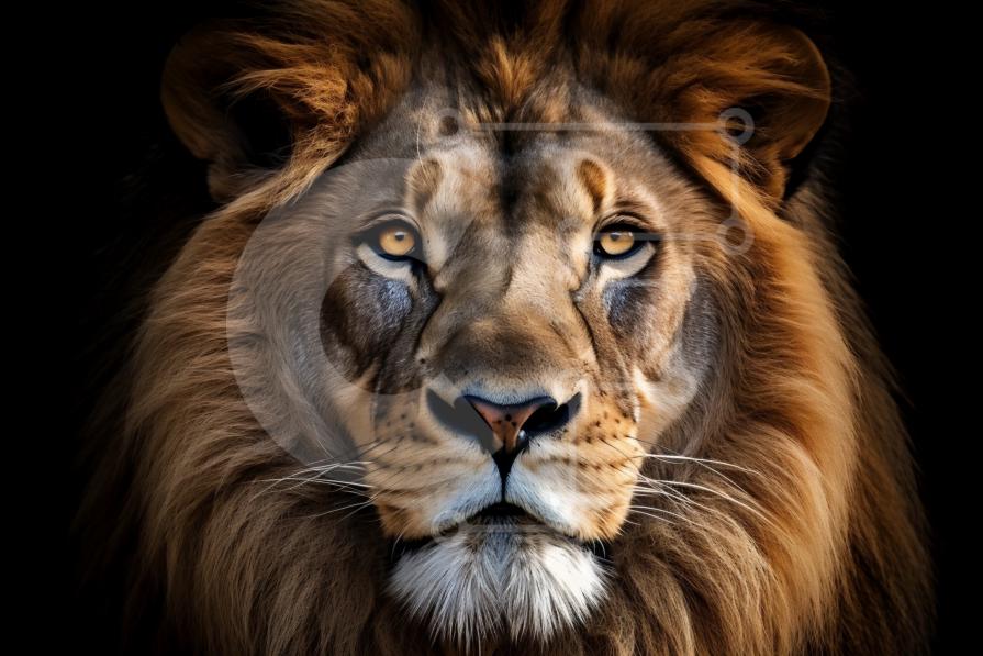 Stunning Image of a Strong Lion with Dark Mane stock photo | Creative ...