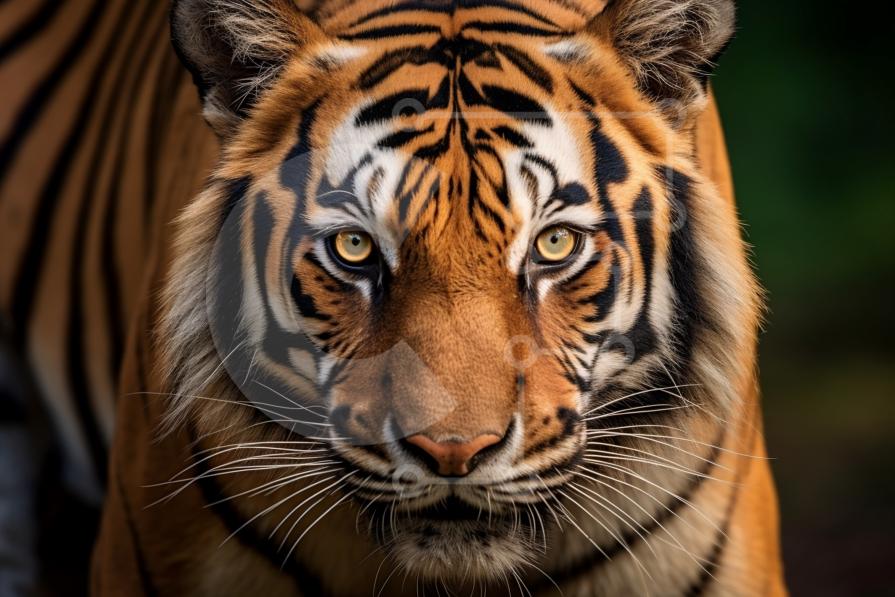 Stunning Close-up Picture of a Tiger's Face stock photo | Creative Fabrica