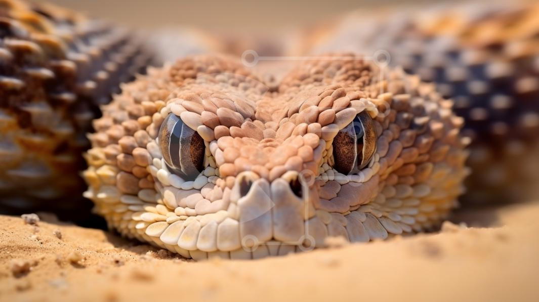 Stunning Close-up of a Venomous Snake's Head stock photo | Creative Fabrica
