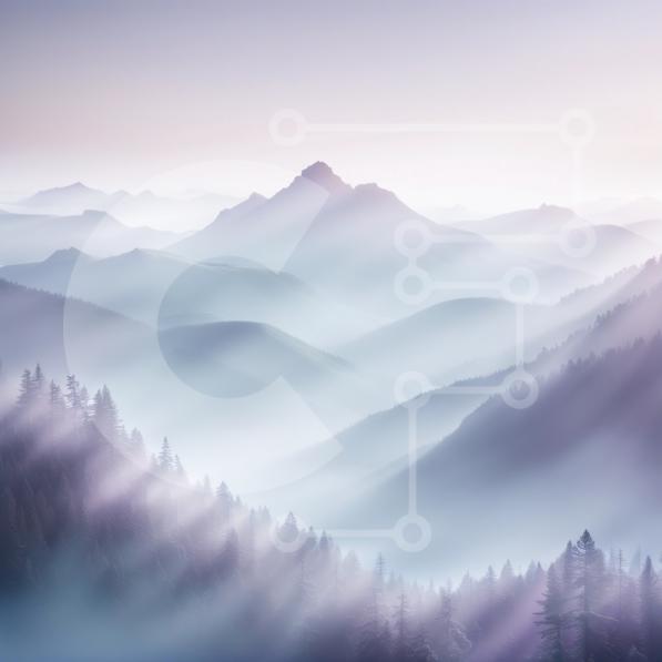 Stunning Landscape of Mountain Range with Fog and Snow stock photo ...