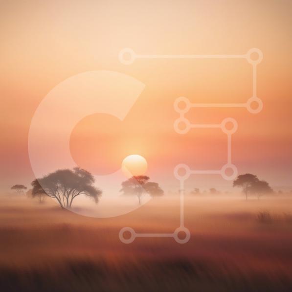 Stunning Sunset Landscape with Trees on Savannah stock photo | Creative ...