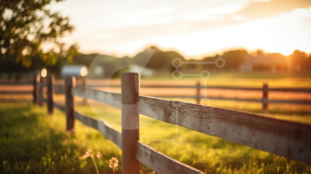 Beautiful Picture of a Weathered Wooden Fence at Sunset stock photo ...