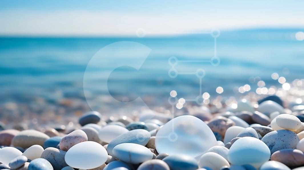 Peaceful Beach Scene with Clear Water and Blue Sky stock photo ...