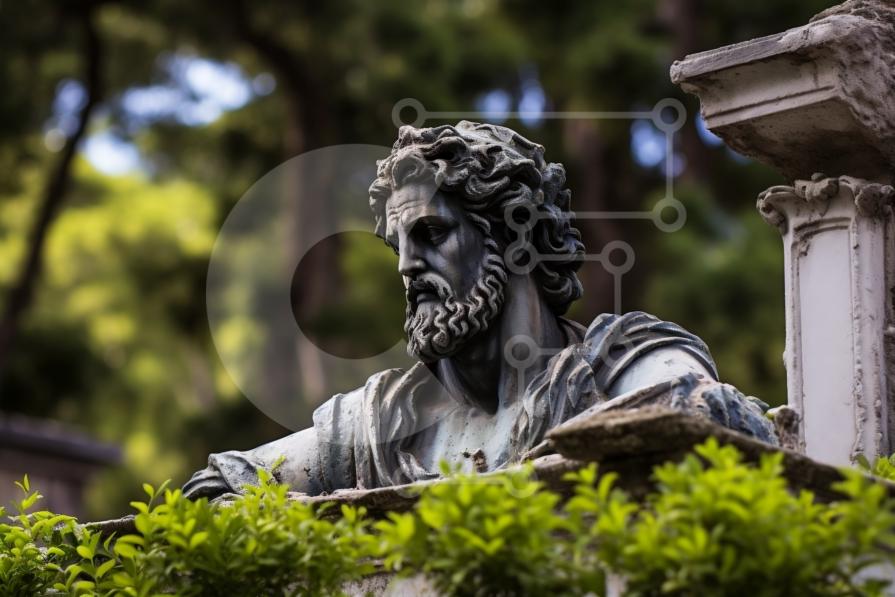 Serious Bearded Man Statue in a Beautiful Park stock photo | Creative ...