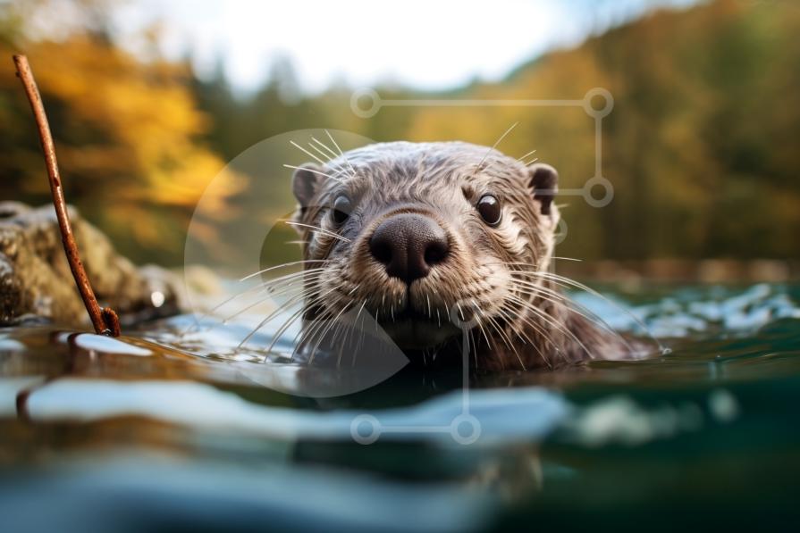 Captivating Image of an Otter in its Natural Habitat stock photo ...