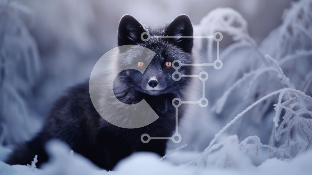 Descarga Impresionante Imagen de un Zorro Negro en un Paraíso Invernal ...