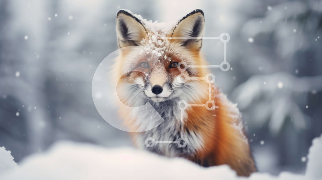 Beautiful Picture of a Red Fox in a Snowy Forest stock photo | Creative ...
