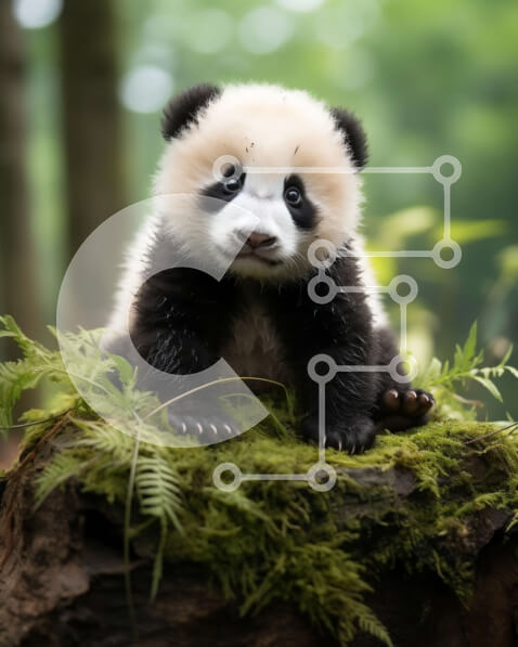 Download Cute Picture of a Baby Panda in a Lush Green Forest ...