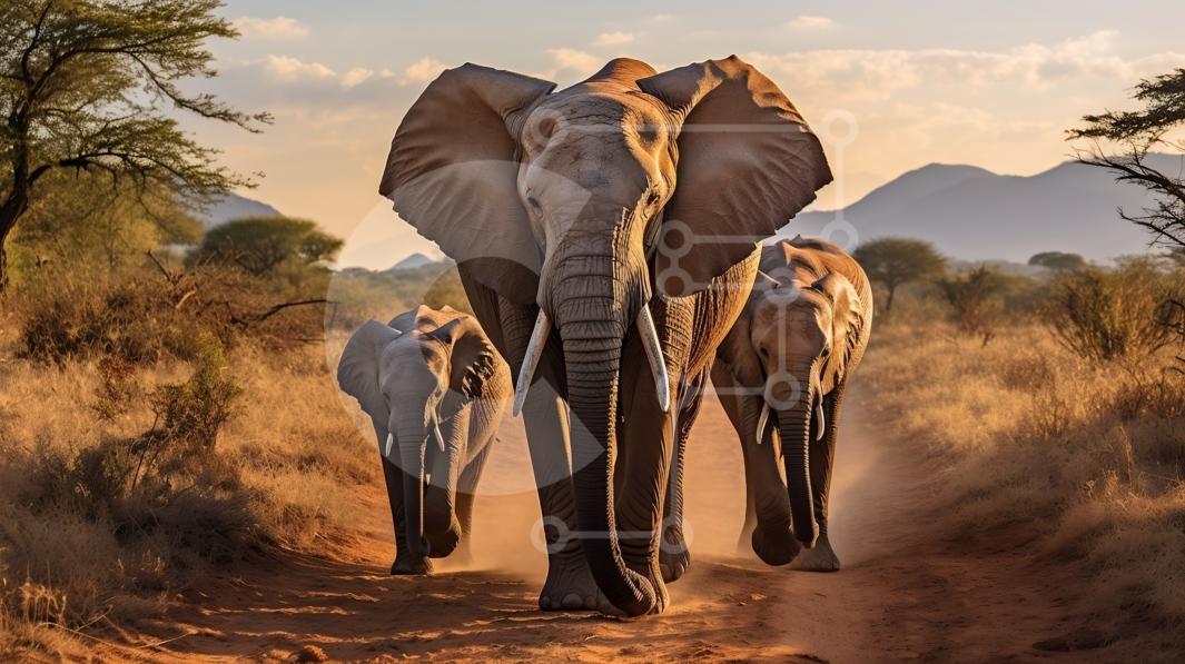 Stunning Image of Elephants Walking in the Wilderness stock photo ...