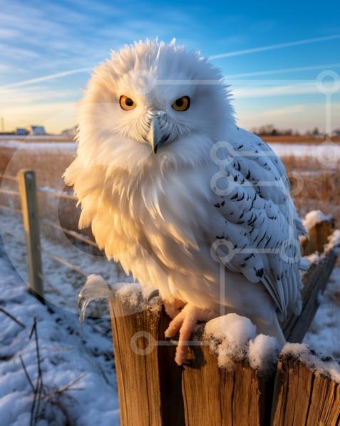 Stunning Picture of a White Owl in a Snowy Landscape stock photo ...