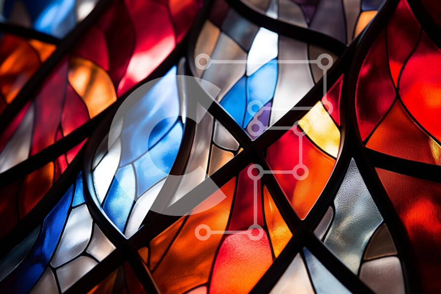 Download Colorful Stained Glass Window with Abstract Design Stockphotos ...