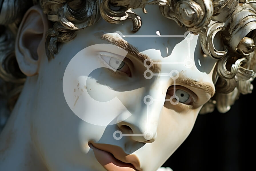 Download Intricate Statue of a Man with Curly Hair and Serious ...