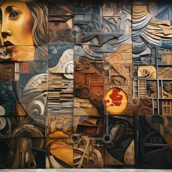 Intricate Abstract Artwork of Woman's Face with Geometric Patterns ...