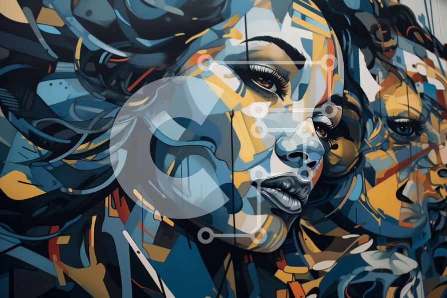 Download Vibrant and Expressive Faces of Women in Abstract Art ...