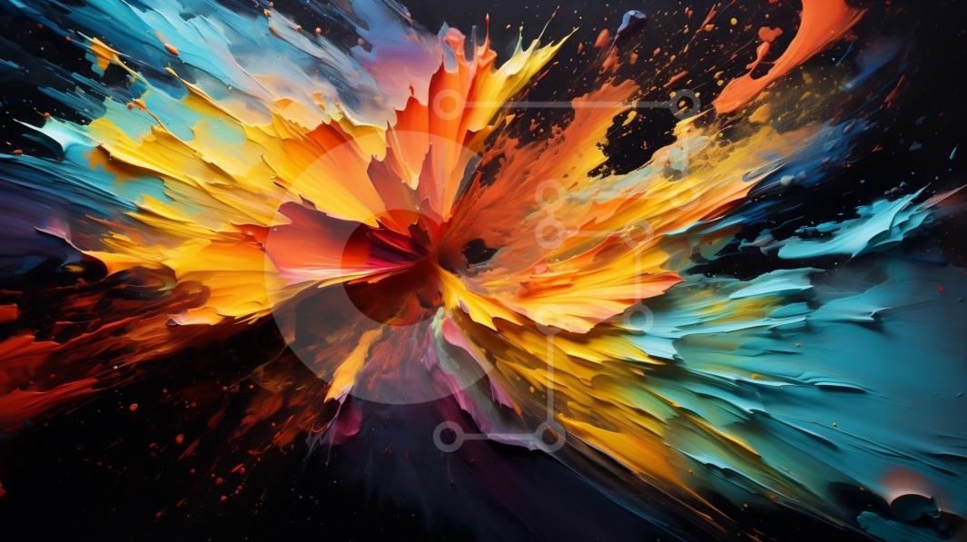 Vibrant Close-Up of a Colorful Explosion stock photo | Creative Fabrica