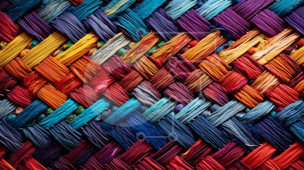 Vibrant Close-Up of a Colorful Woven Basket stock photo | Creative Fabrica