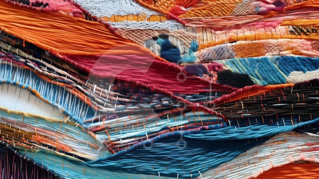 Vibrant and Energetic Abstract Artwork Made with Woven Threads stock ...