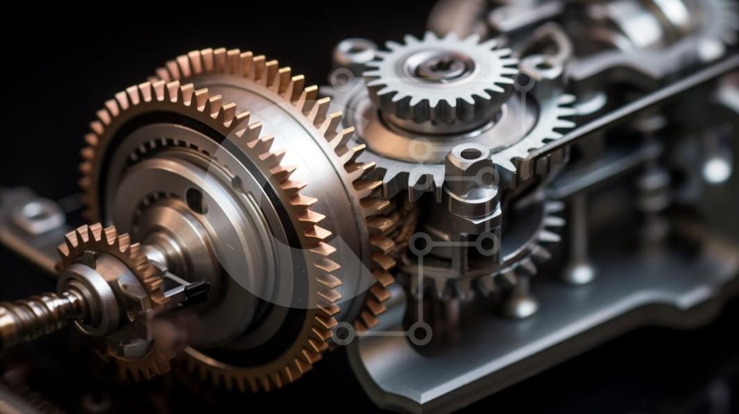 Sleek and Modern Image of a Metal Gear System in Action stock photo ...