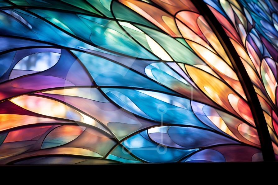 Vibrant and Intricate Abstract Stained Glass Window Design stock photo ...