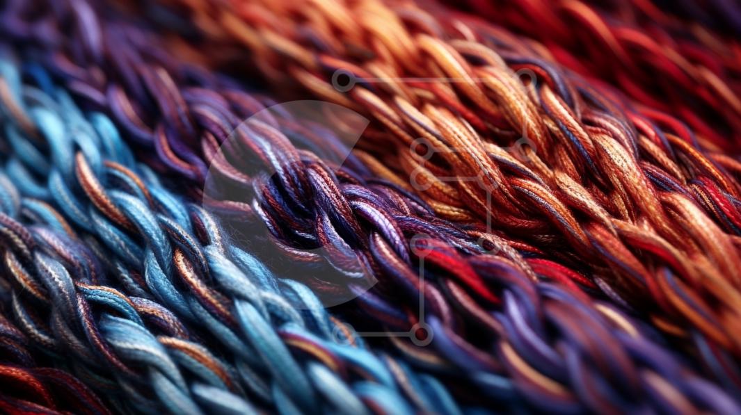 Vibrant and Textured Close-up of Multicolored Yarn stock photo ...