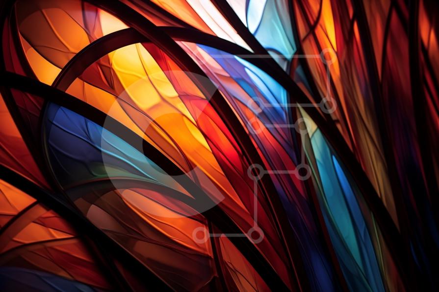 Beautiful Multicolored Stained Glass Window with Intricate Design stock ...