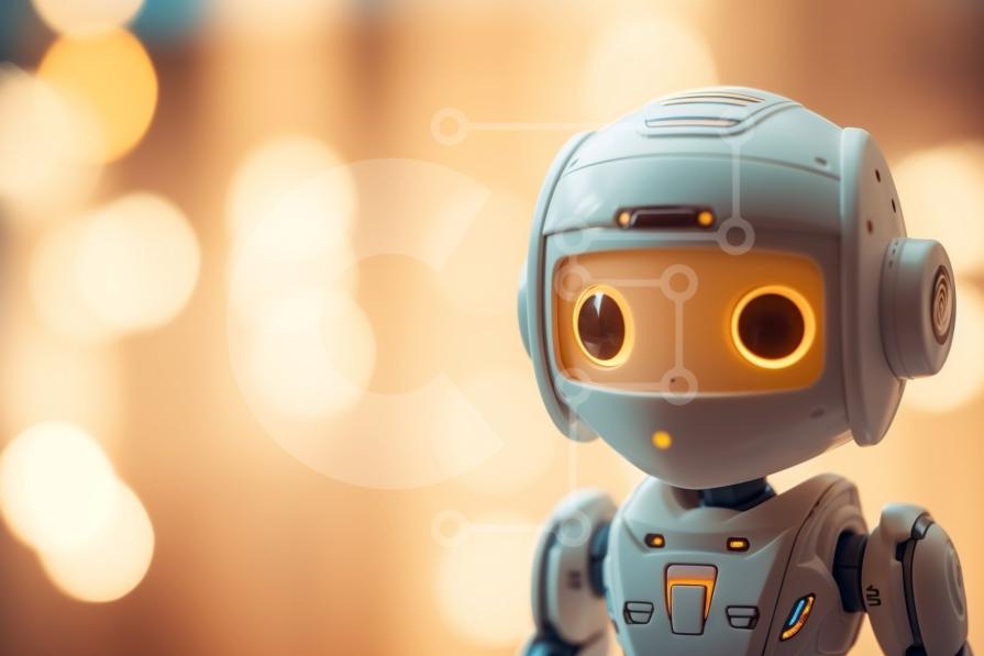 Adorable Picture of a Small Robot with a Round Head and Metallic Body ...