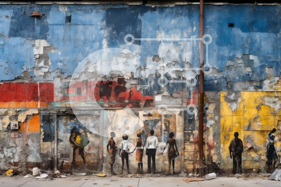 Descarga Edificio abandonado y deteriorado con pintura descascarada y ...