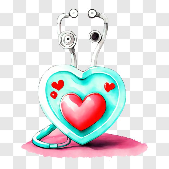 Download Heart-Shaped Medical Device with Stethoscope PNGs Online ...