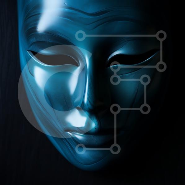 Stylish Blue Mask with Modern Design stock photo | Creative Fabrica
