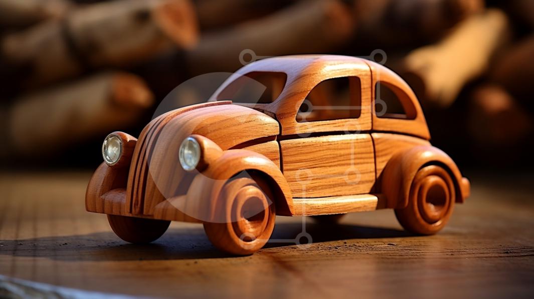 Vintage Wooden Car on a Classic Wooden Surface stock photo | Creative ...