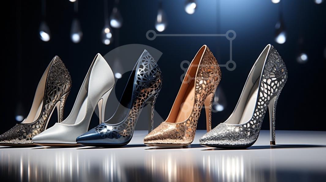 Elegant and Mysterious Women's High Heel Shoes Collection stock photo ...