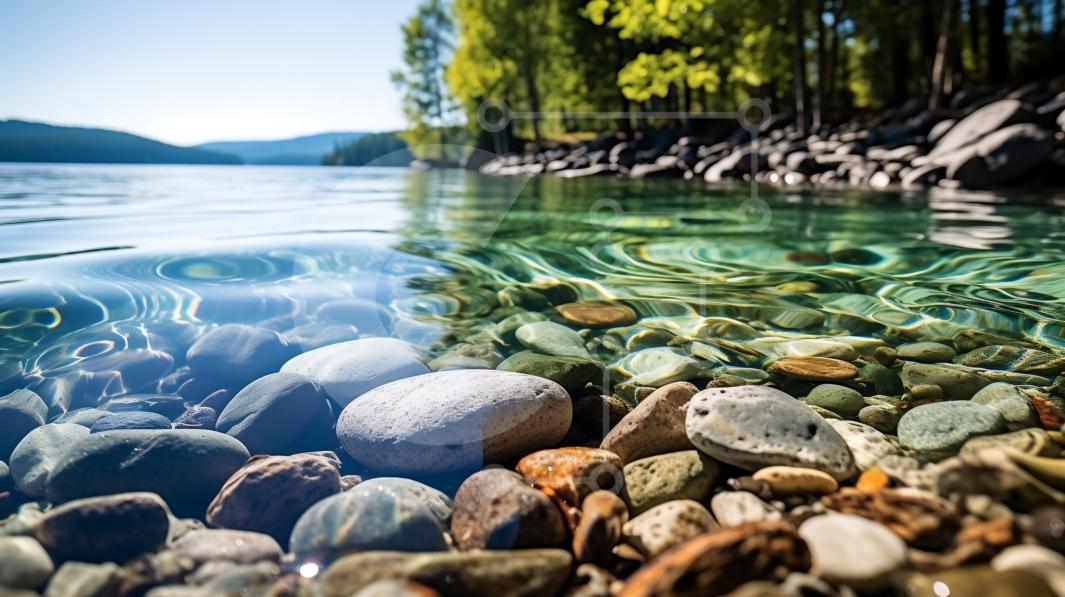 Beautiful Picture of a Clear Lake with Reflection of Blue Sky stock ...