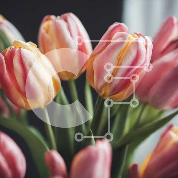 Beautiful Picture of Tulips in a Vase by the Window stock photo ...