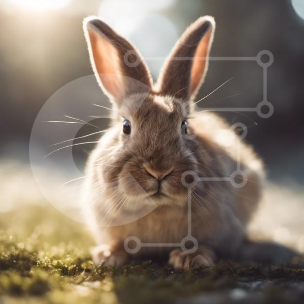 Adorable Picture of a Brown Rabbit in a Forest stock photo | Creative ...