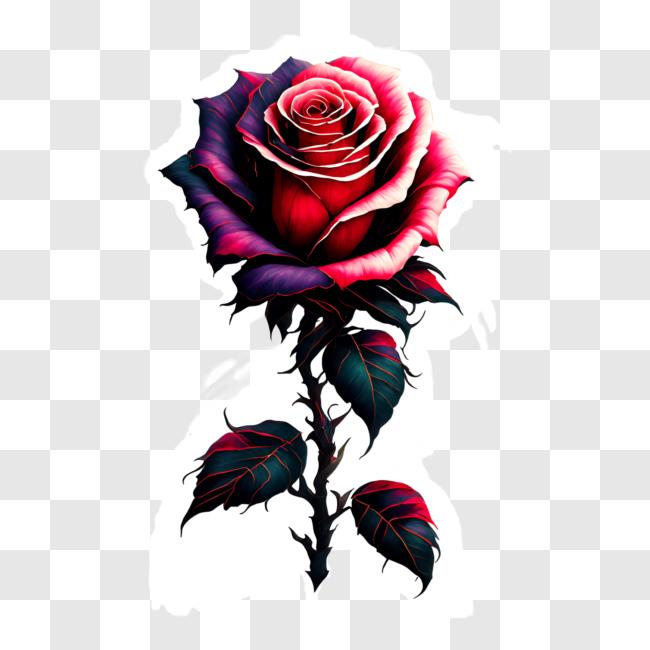Download Red Rose with Spread Petals and Visible Pistil and Stamens ...