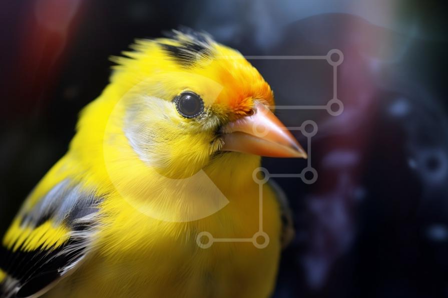 Beautiful Picture of a Yellow Bird with Intense Stare stock photo ...