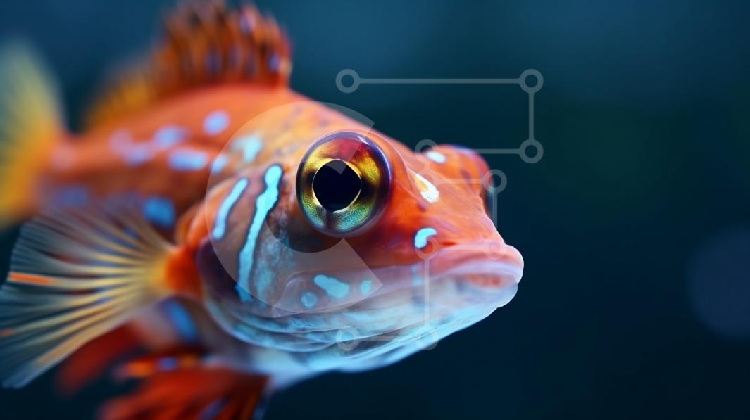 Beautiful Picture of a Red Fish with Blue Spots stock photo | Creative ...