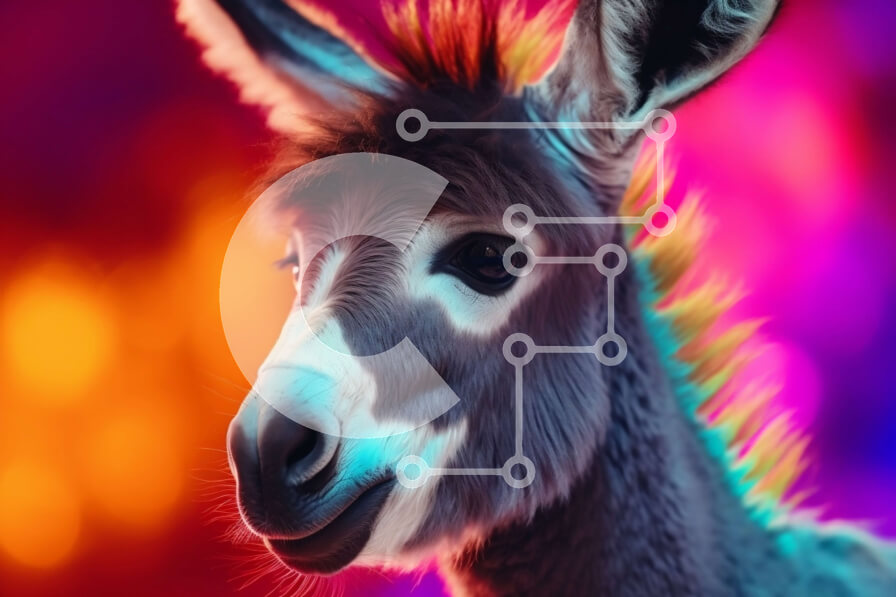 Download Adorable Donkey with a Colorful Mohawk Hairstyle Stockphotos ...