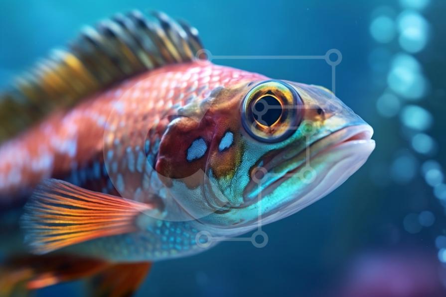 Stunning Image of Colorful Fish Swimming in Clear Blue Liquid stock ...