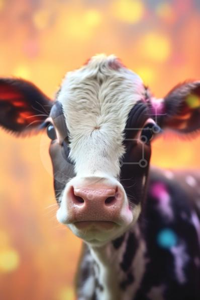 Beautiful Close-up Picture of a Cow's Face stock photo | Creative Fabrica