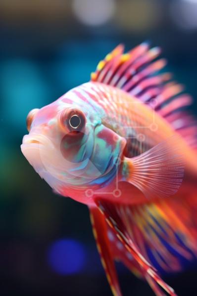 Vibrant Image of a Colorful Fish Swimming Towards the Camera stock ...