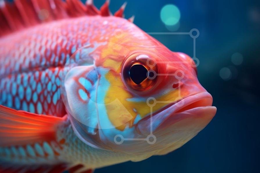 Stunning Close-up of a Red Fish with Large Eyes and Long Snout stock ...