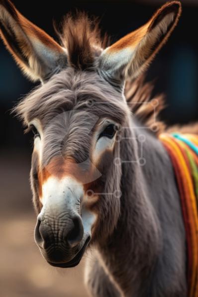 Beautiful Close-up Photo of a Donkey's Face stock photo | Creative Fabrica