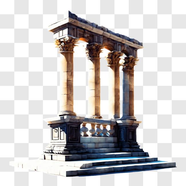 Download Stone Column with Decorative Carvings PNGs Online - Creative ...