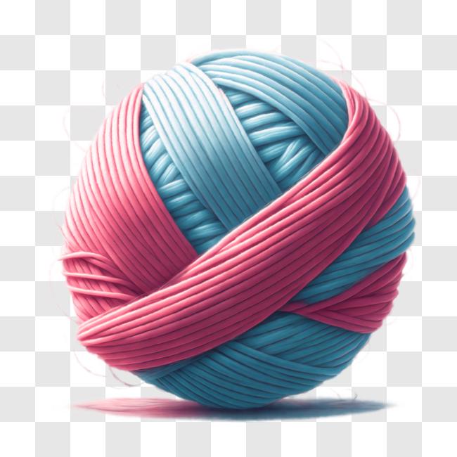 Download Colorful Ball of Yarn made of Pink and Blue Yarn PNGs Online ...