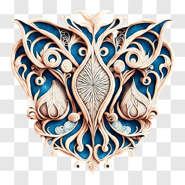 Download Decorative Heart Design with Floral and Vine Patterns PNGs ...