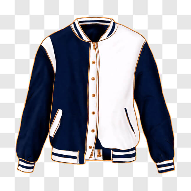 Download Blue and White Varsity Jacket with Stripes PNGs Online ...
