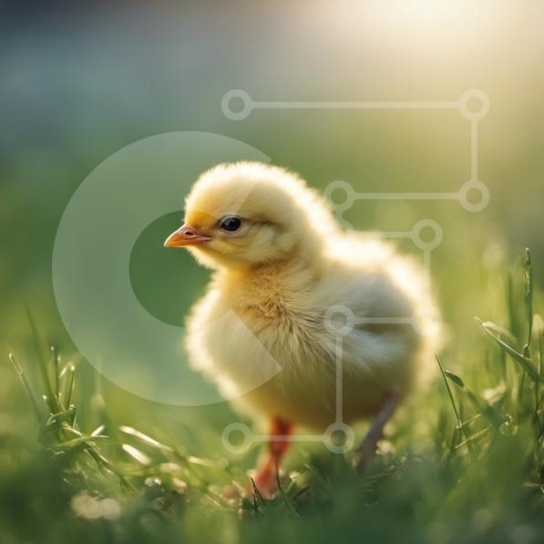 Adorable Yellow Chick on a Sunny Day stock photo | Creative Fabrica