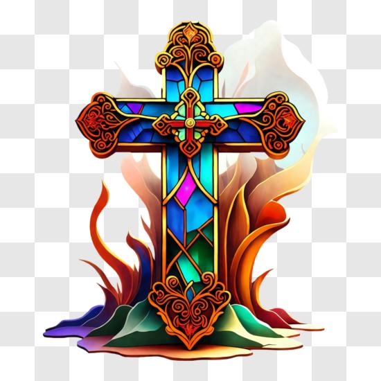 Stained Glass Cross PNG - Download Free & Premium Transparent Stained ...